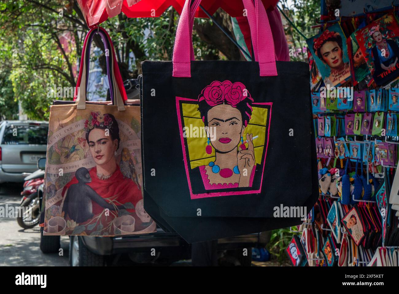 Mexiko Stadt, Mexico. 24th June, 2024. Bags depicting the Mexican ...