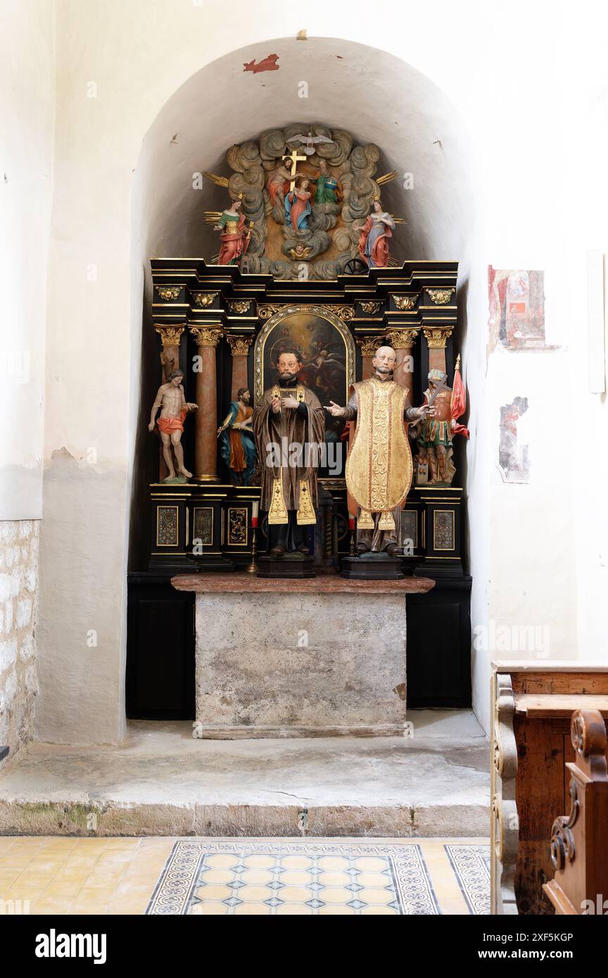 Pürgg, Styria, Austria. Catholic parish church of St. George is a Roman ...