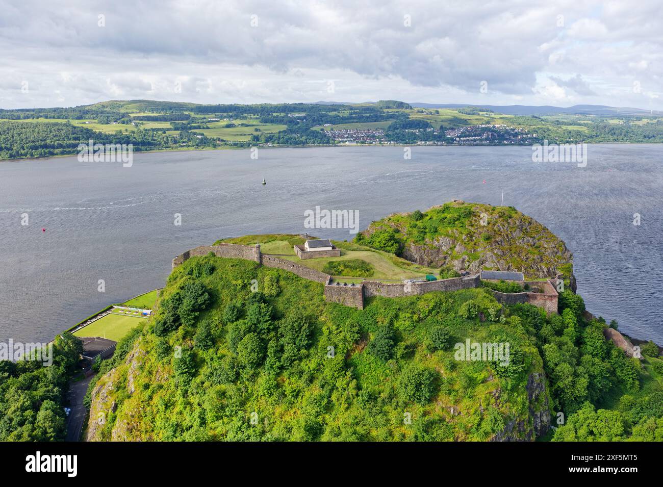 Drone aerial looking down dumbarton castle hi-res stock photography and ...