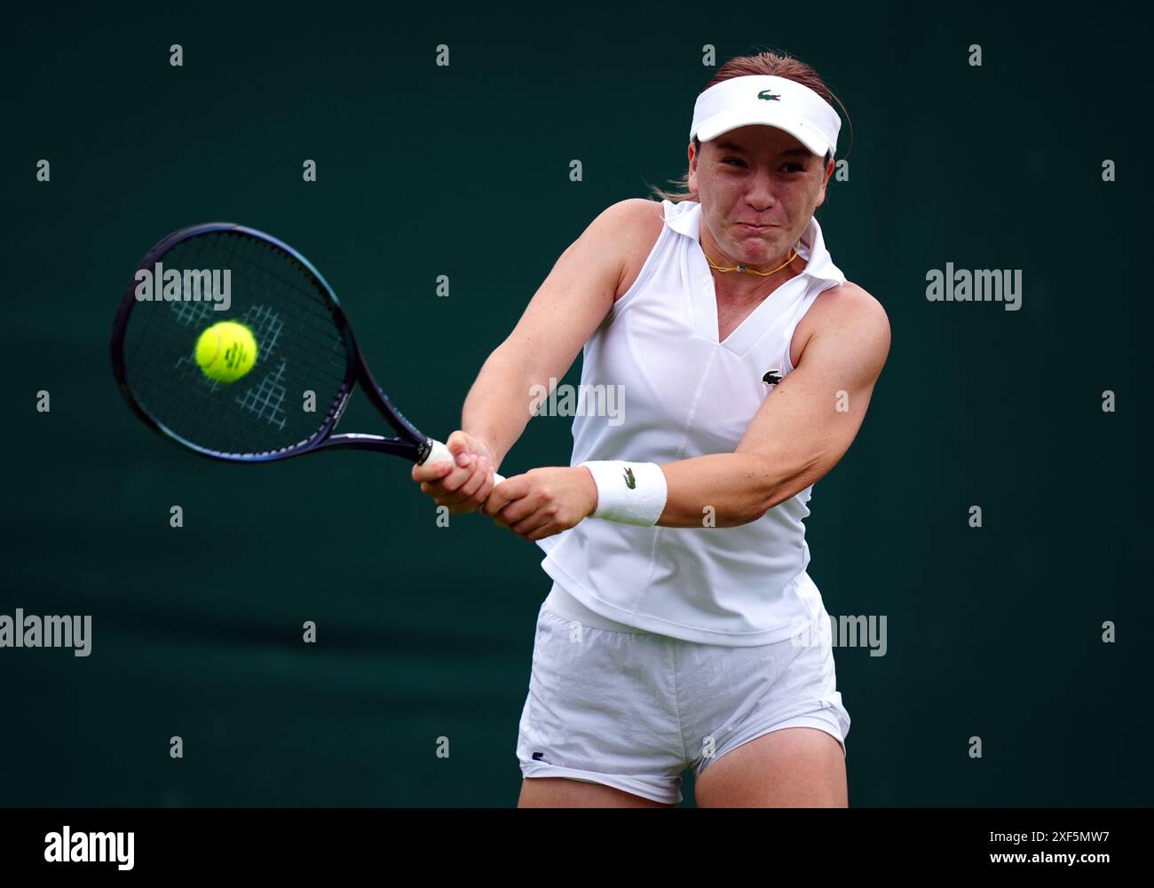 Lulu Sun in action against Qinwen Zheng (not pictured) on day one of ...