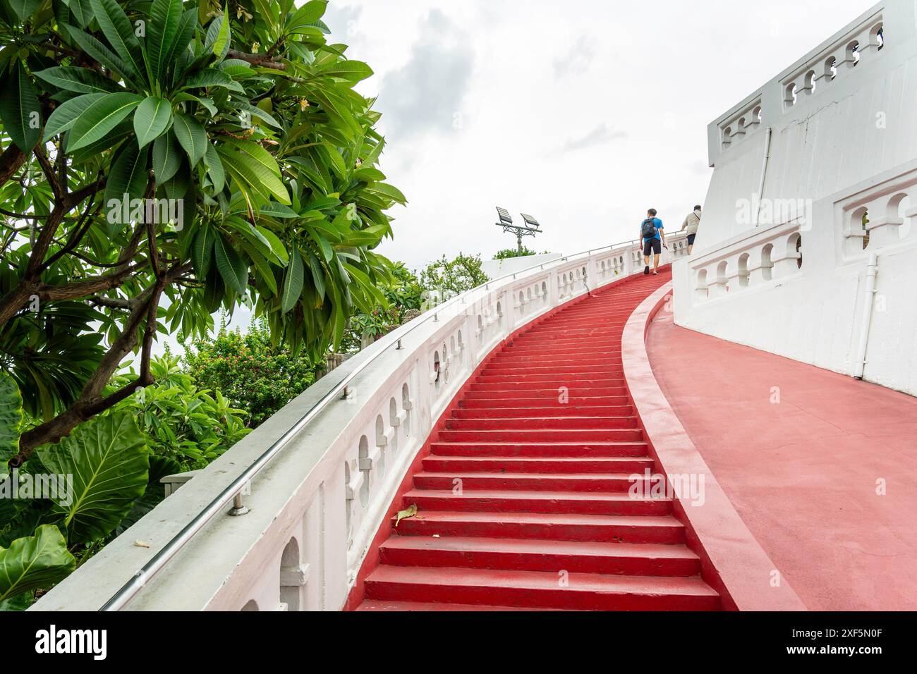 Bangkok, Thailand. 25th June, 2024. Tourists seen climbing the Golden ...