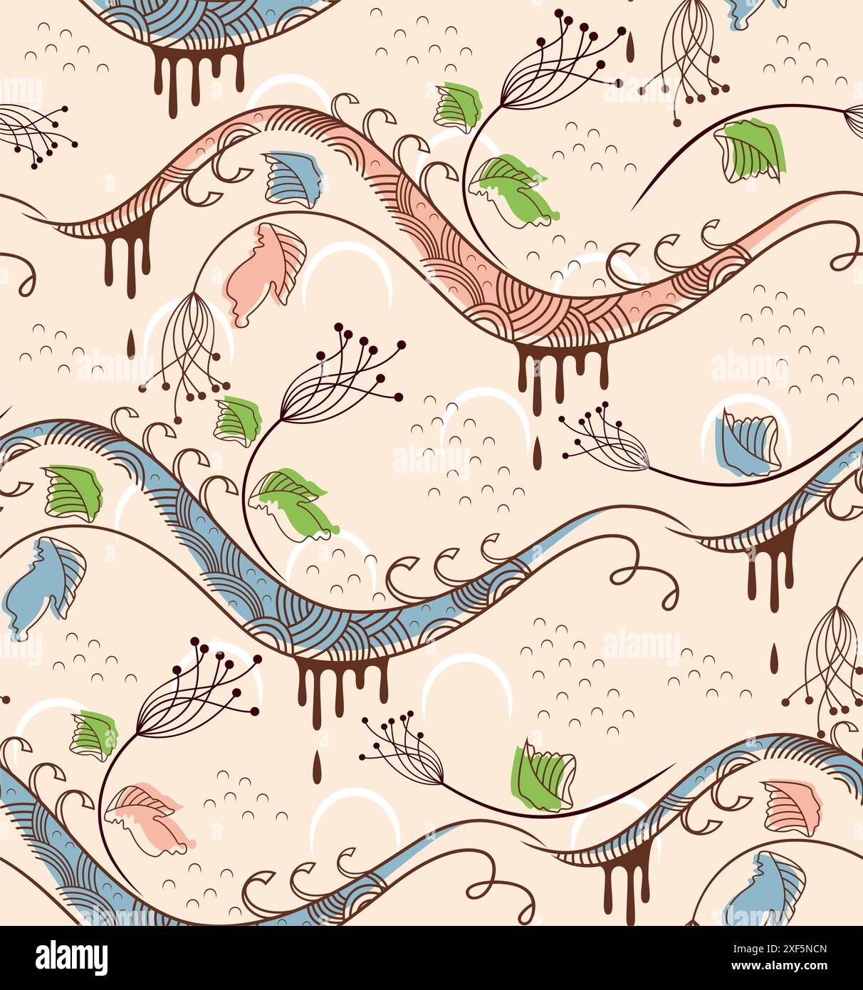 Flowers fantasy. Cute vector floral seamless pattern Stock Vector Image ...