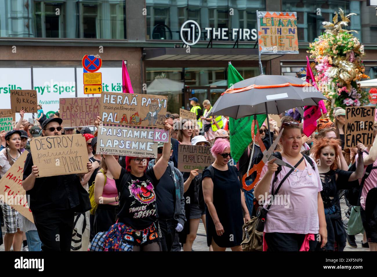 ‘Storm warning’ protest held by Extinction Rebellion Finland marching ...