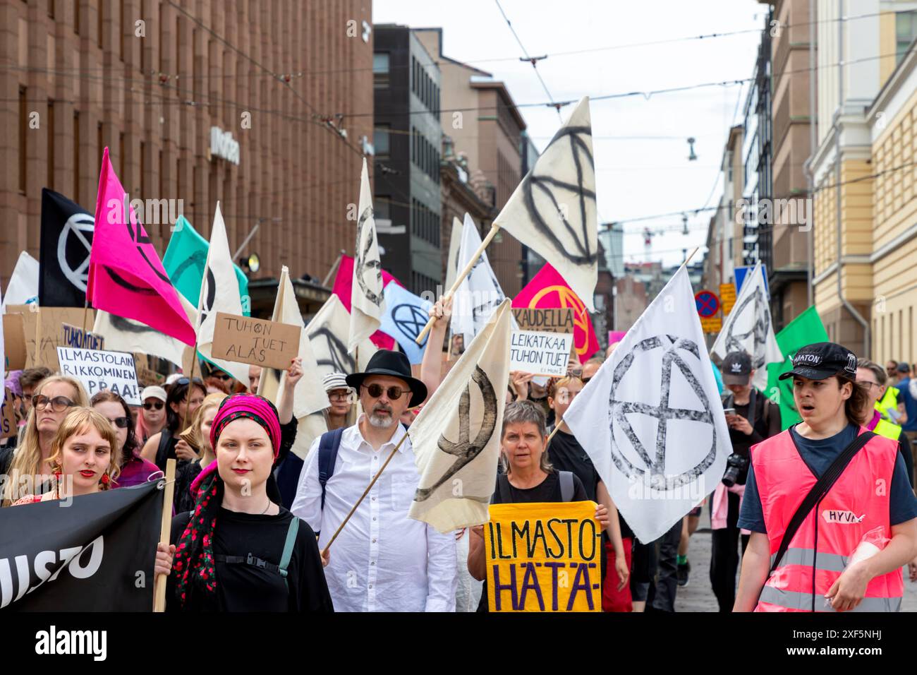 ‘Storm warning’ protest held by Extinction Rebellion Finland arriving ...