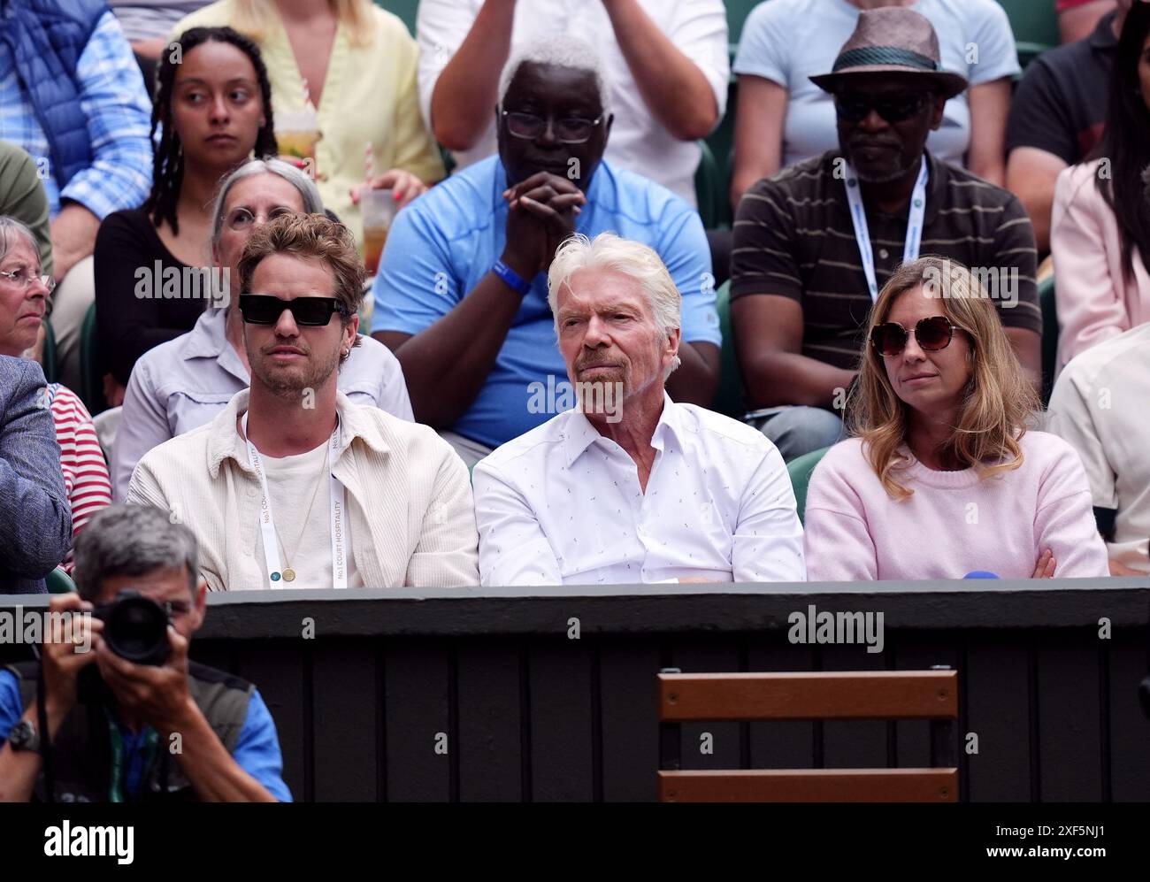 Sam Branson, Sir Richard Branson and Holly Branson on day one of the ...