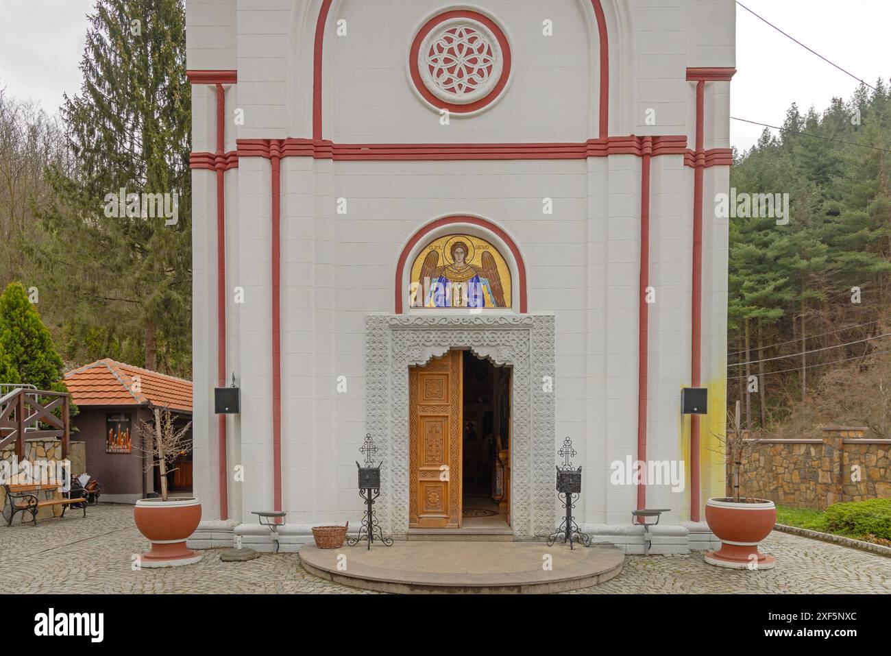 Golubac, Serbia - March 14, 2024: Entrance to Saint Archangel Gabriel ...