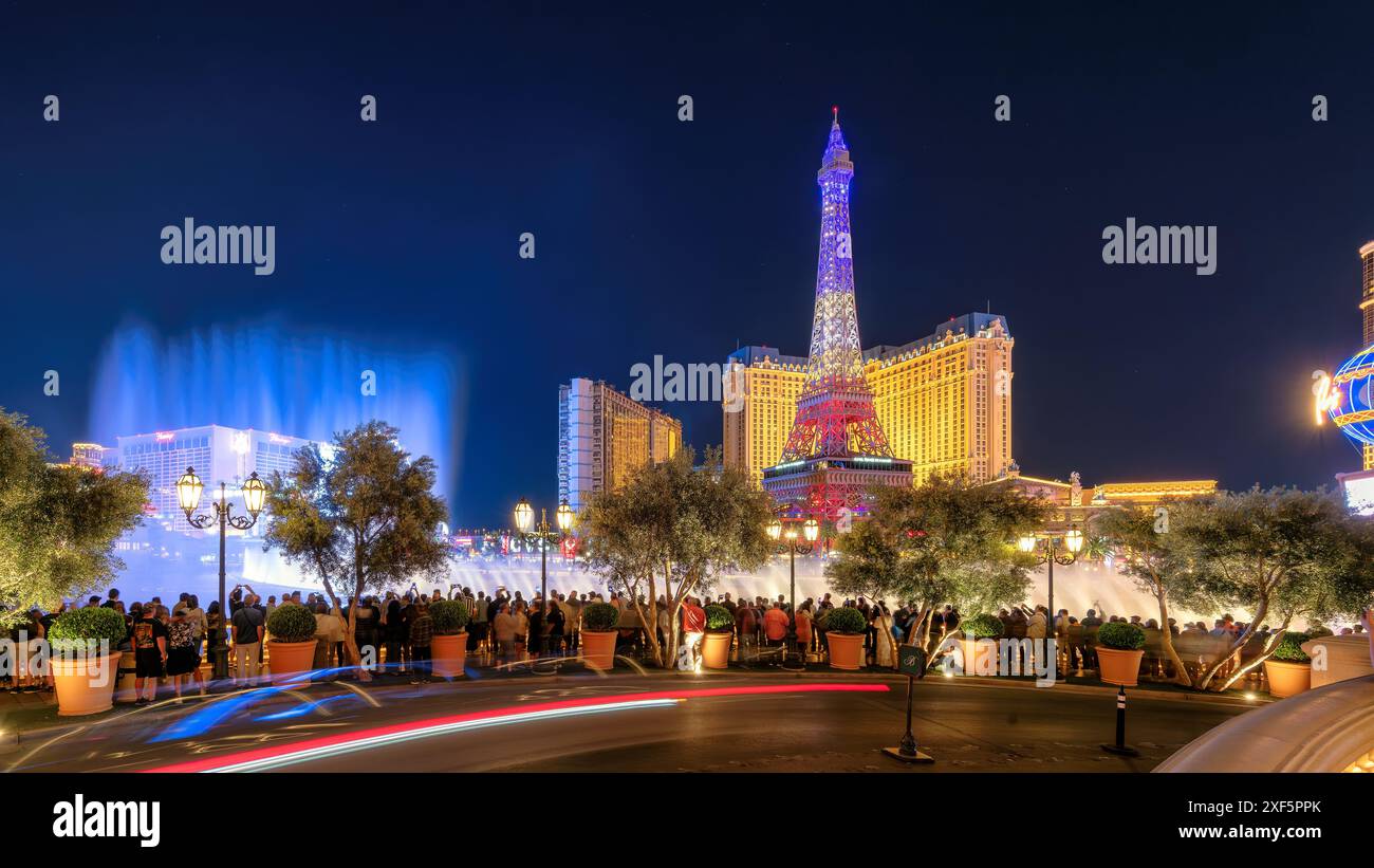 Panoramic view of Las Vegas Strip as seen at night in Las Vegas, Nevada Stock Photo - Alamy