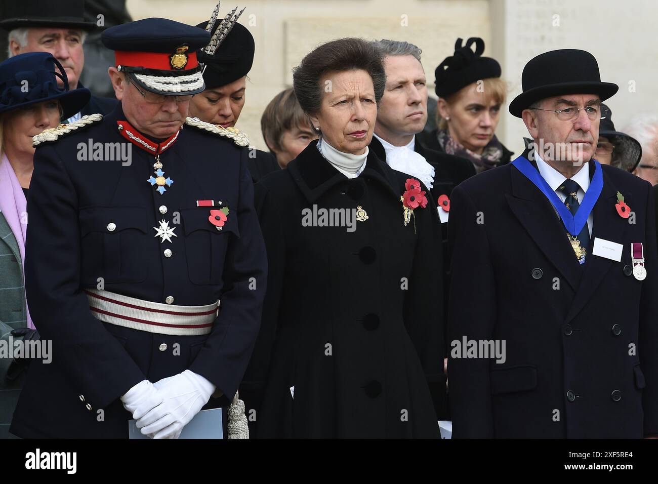 File photo dated 11/11/15 of The Princess Royal observes a two minute ...
