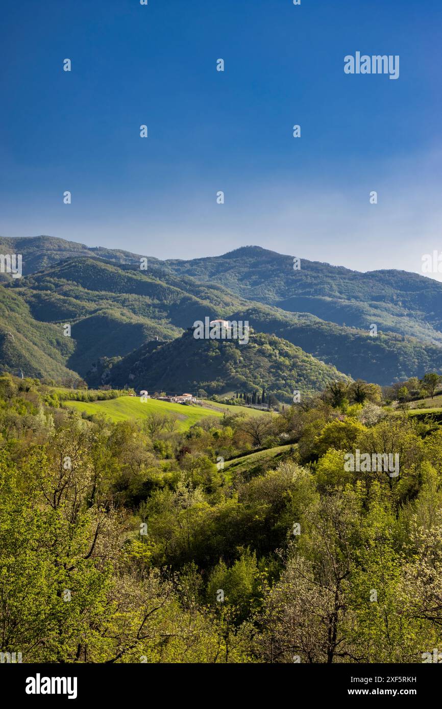 A view of Mount Antuni on Lake Turano, near the village of Castel di ...
