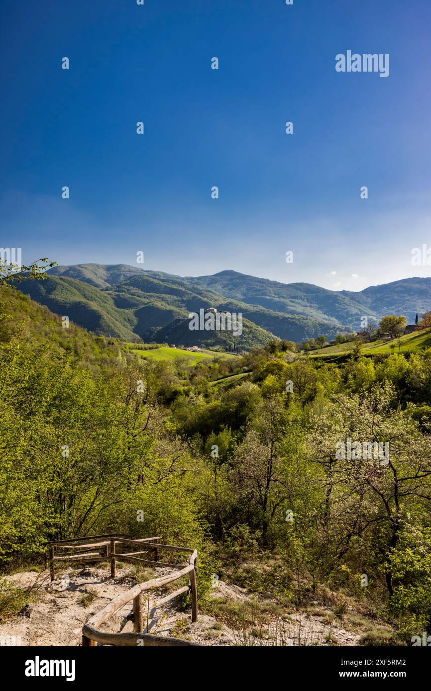 A view of Mount Antuni on Lake Turano, near the village of Castel di ...