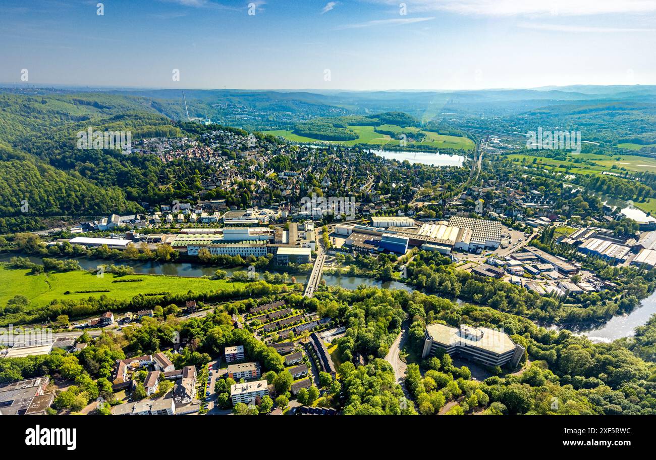 River ruhr and industrial area with demag plant hi-res stock ...
