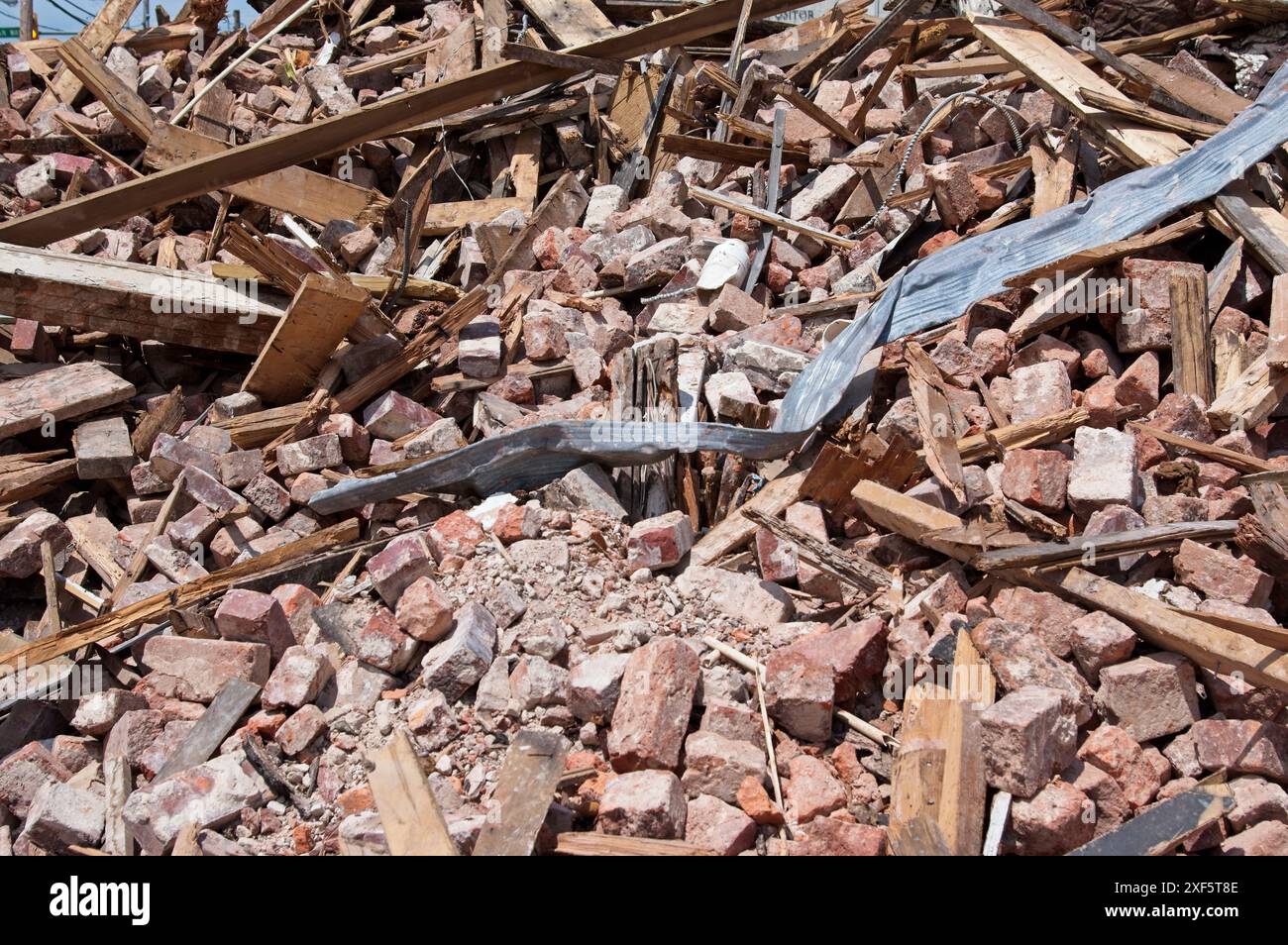 Brick and debris from building demolition Stock Photo - Alamy