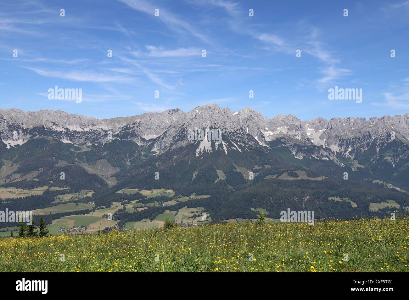 Direct, beautiful view of the Wilder Kaiser mountains from the ...