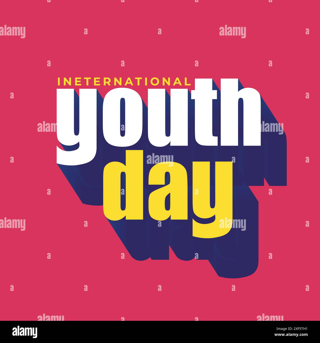 Youth day bold 3d typography vector illustration template, poster ...