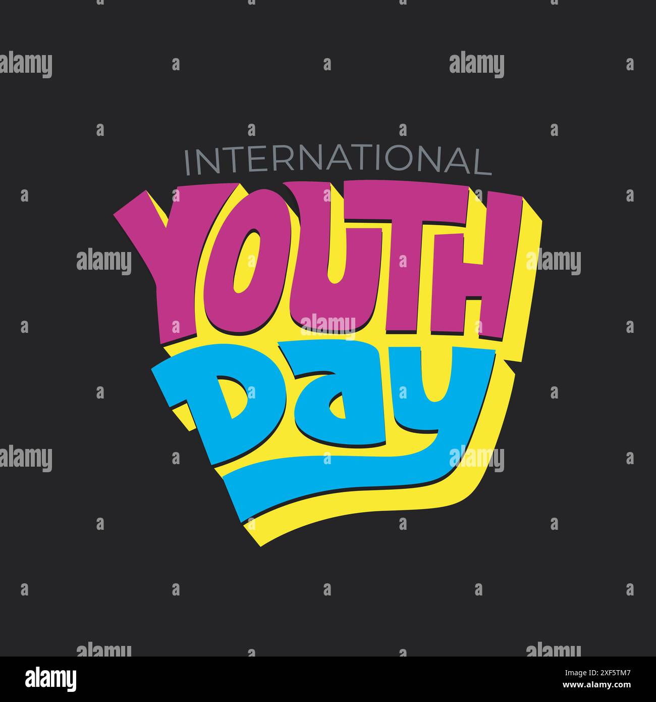 Youth day colorful modern typography vector illustration. International ...