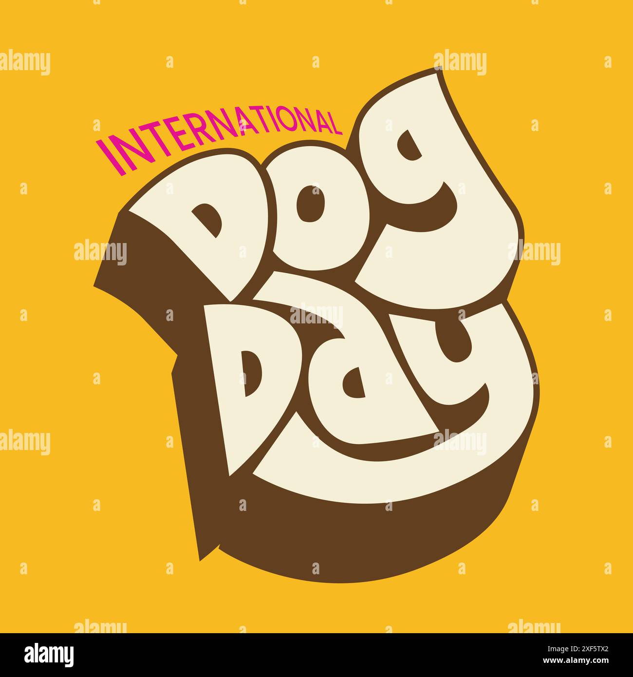 International dog typography vector illustration. Dog day sticker, logo ...
