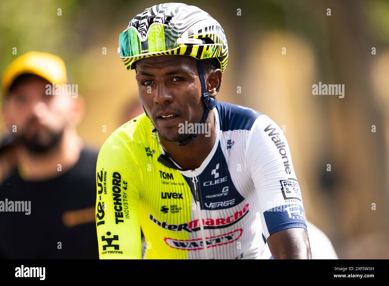 Turin, Italia. 01st July, 2024. Eritrea's Biniam Girmay after the third stage of the Tour de ...