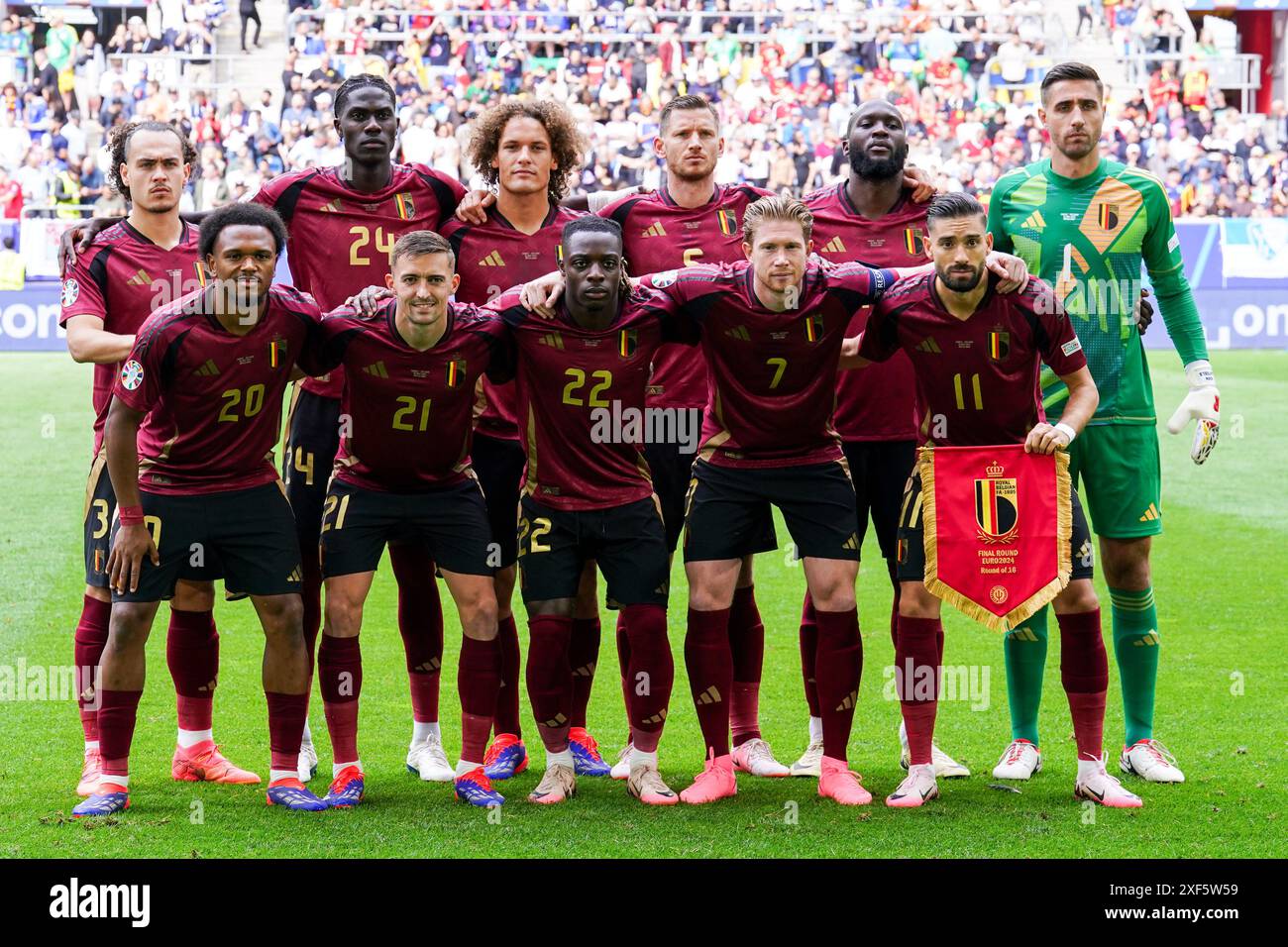 DUSSELDORF, GERMANY - JULY 1: Team photo of Belgium (back row L-R ...