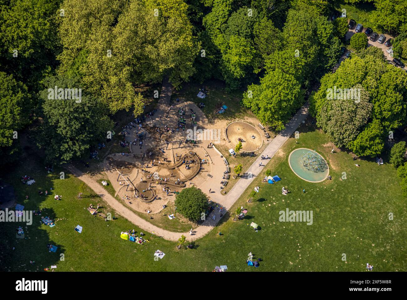 Aerial view, local recreation area Hohenstein with children's ...