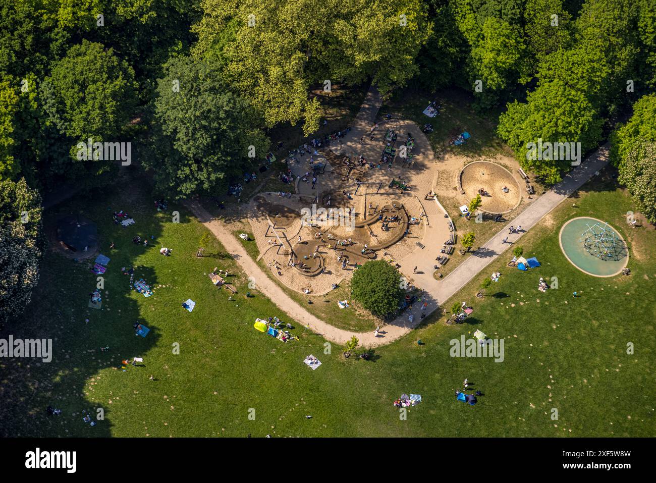 Aerial view, local recreation area Hohenstein with children's ...