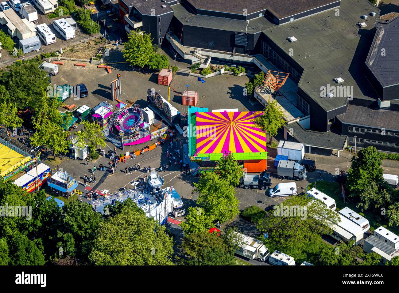 Aerial view, Ascension Fair on Berger Straße at Saalbau Witten ...