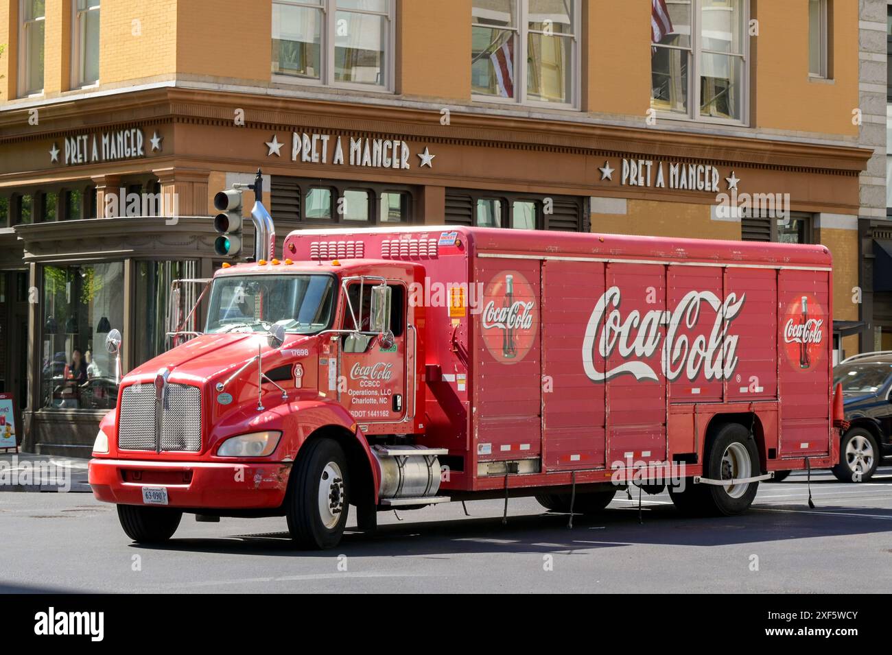 Washington DC, USA - 2 May 2024: Delivery truck operated by the Coca ...