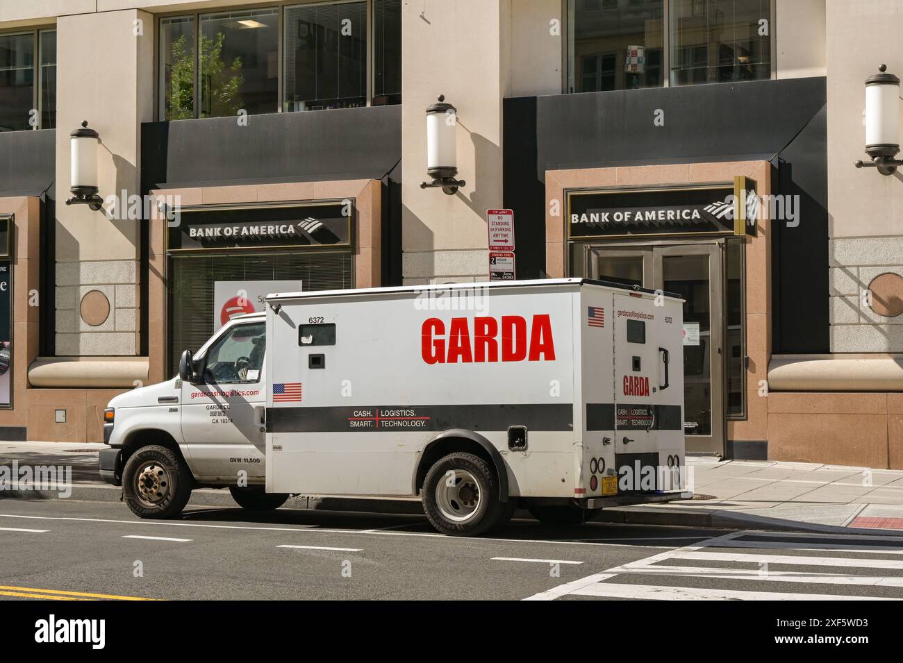 Washington DC, USA - 2 May 2024: Armoured truck operated by the Garda ...