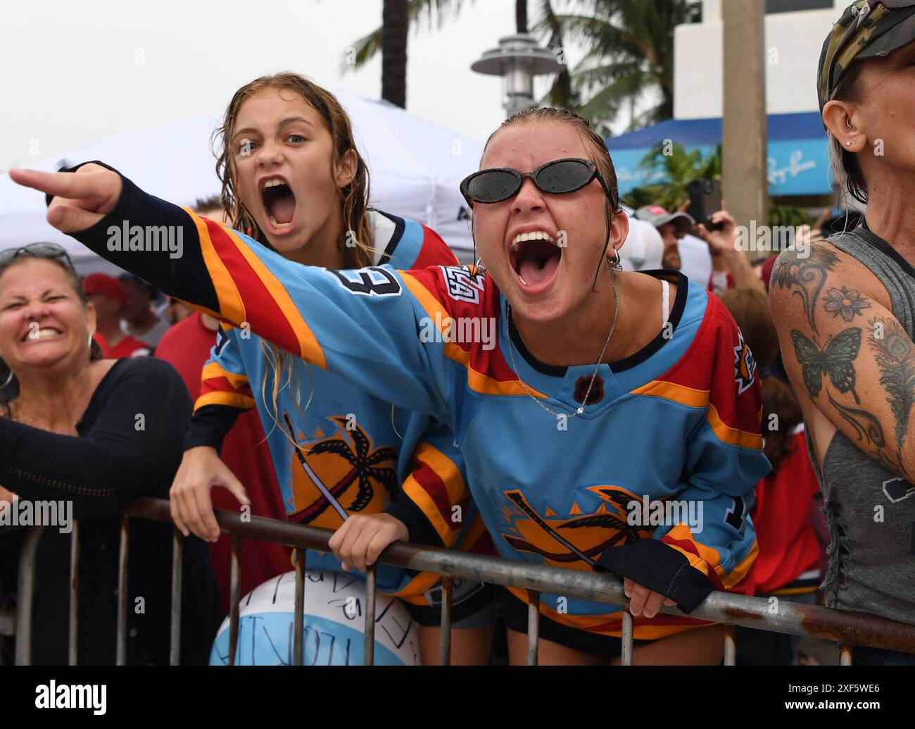 Fort Lauderdale Beach, Florida, USA. 30th June, 2024. Panthers Fans are ...