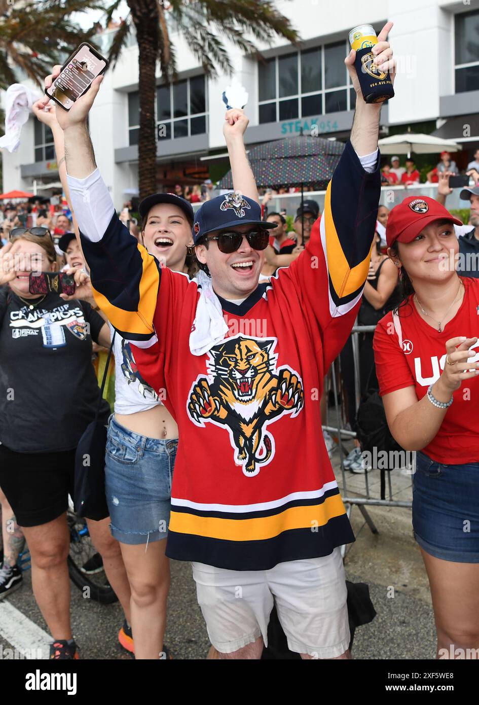 Fort Lauderdale Beach, Florida, USA. 30th June, 2024. Panthers Fans are ...