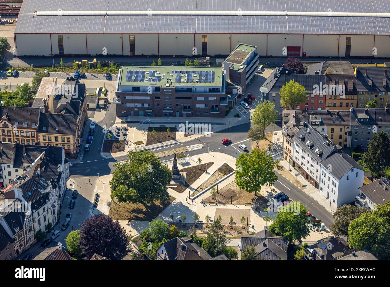 Aerial view, Karl-Marx-Platz redesign, Germania monument designed by ...