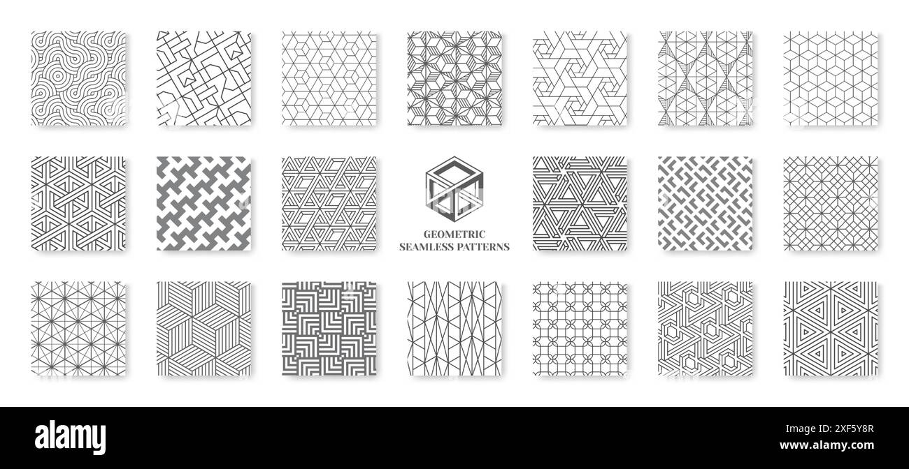 Line patterns. Abstract modern square design. Elegant geometry repeat ...