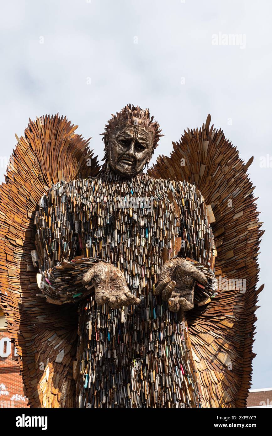 The Knife Angel statue unveiled in the High Street of Southend on Sea ...
