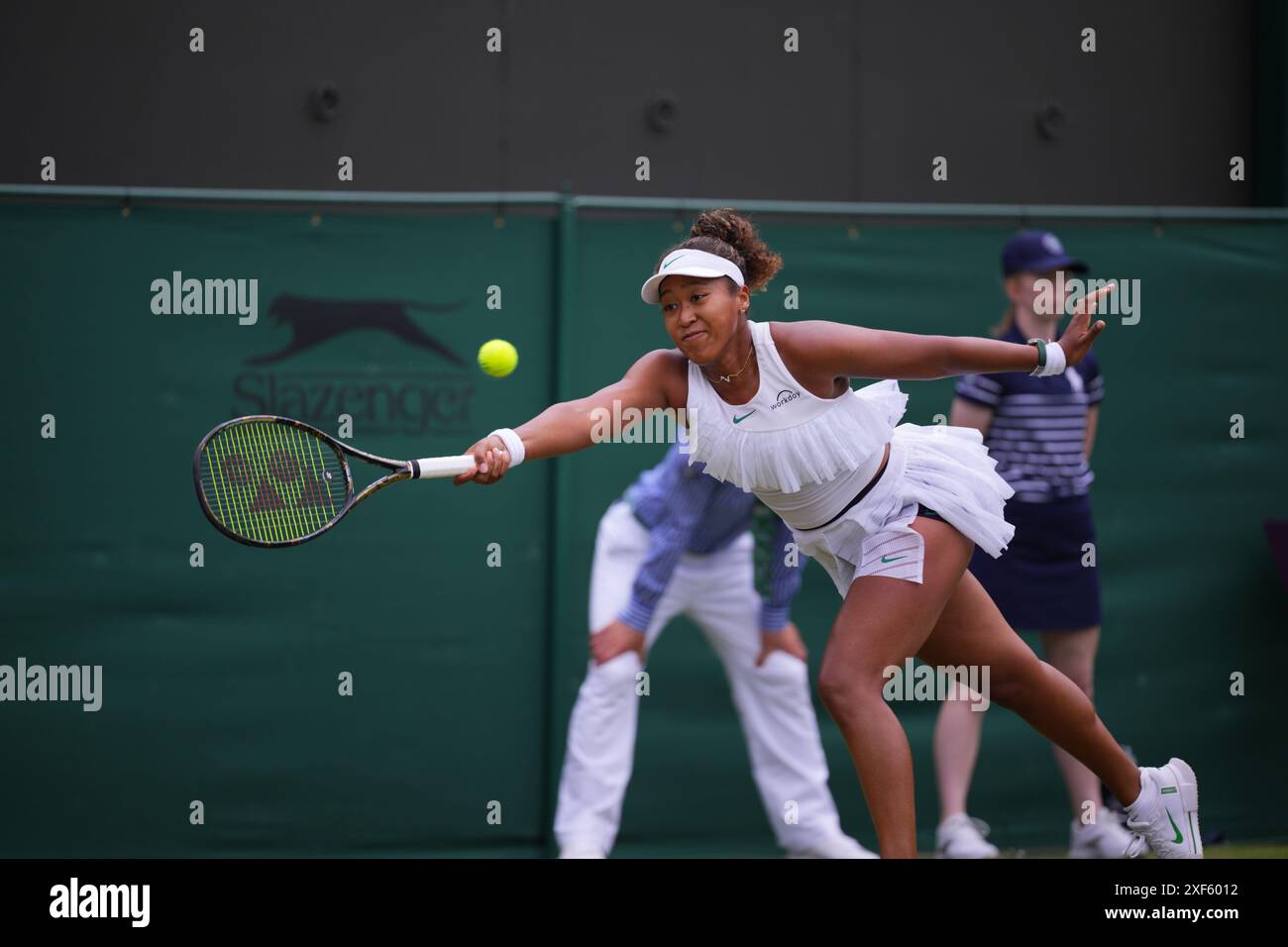 LONDON, ENGLAND - JULY 01: Naomi Osaka of Japan plays a shot against ...