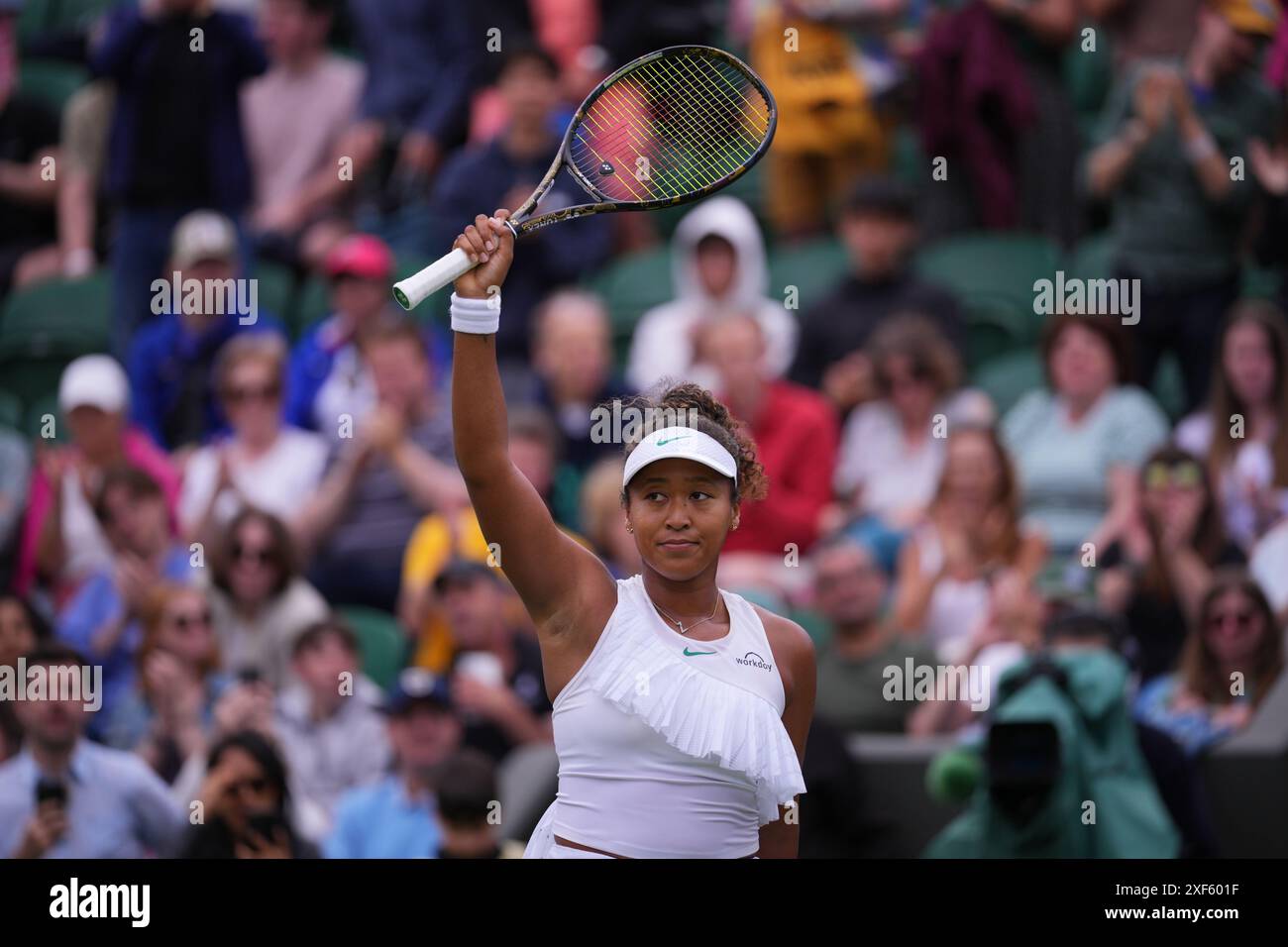 LONDON, ENGLAND - JULY 01: Naomi Osaka of Japan celebrates victory ...