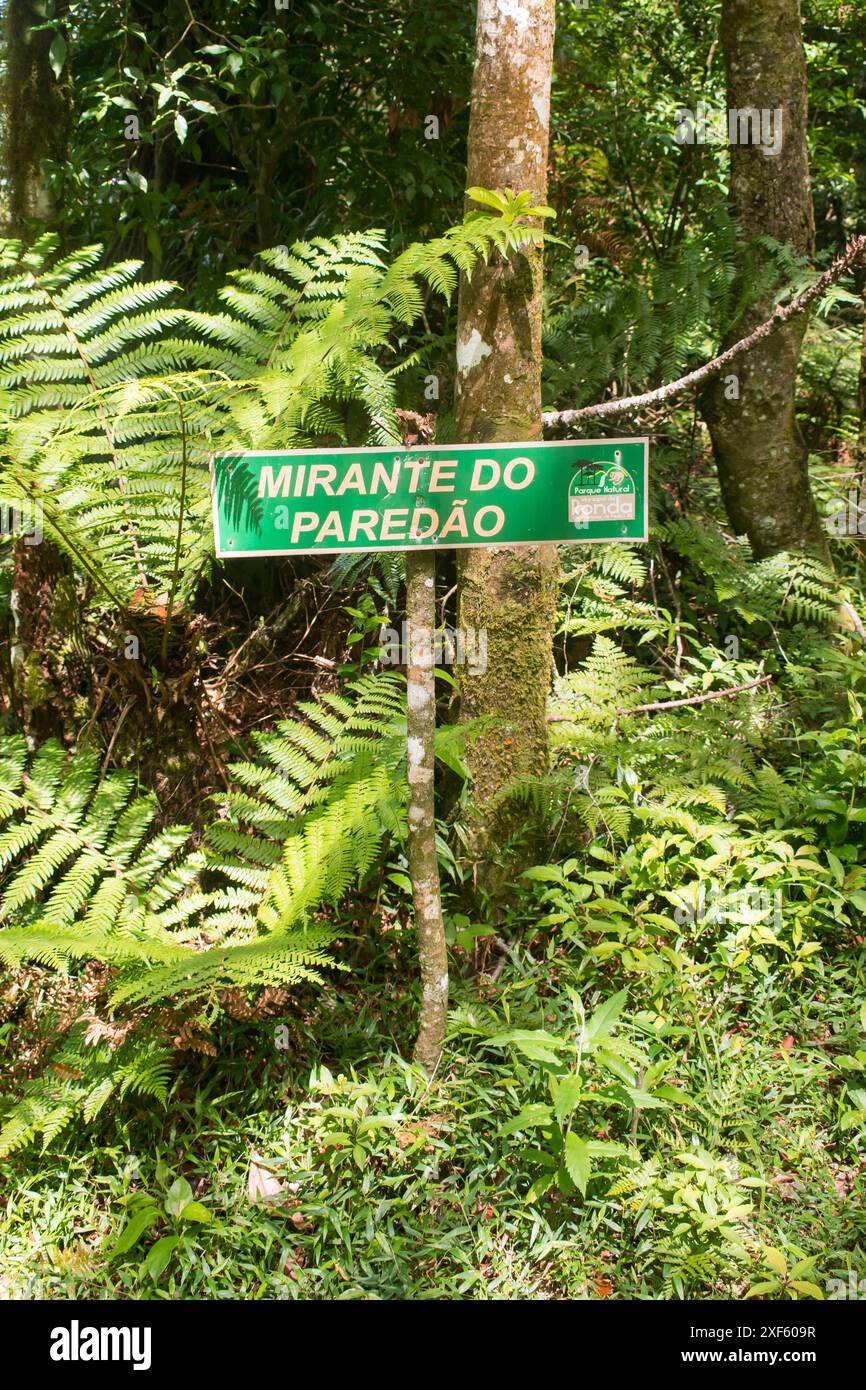 Sao Francisco de Paula, Brazil - January 25th 2024: Sign of the Mirante ...
