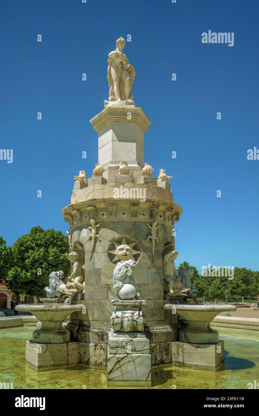 Sculpture of the goddess Venus in the fountain of the Plaza de la ...