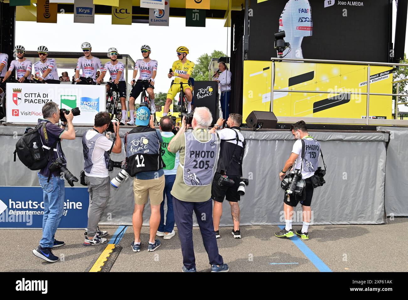 Tour de France 2024 Stage 3 Piacenza to Turin. UAE Emirate's Tadej ...