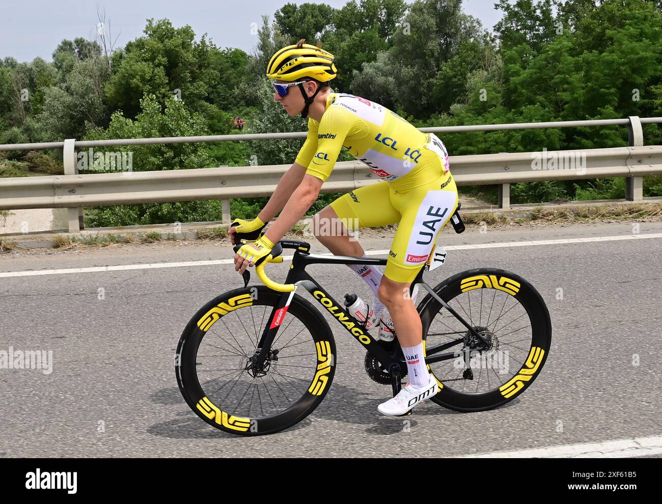 Tour de France 2024 Stage 3 Piacenza to Turin. Slovakia's Tadej Pogacar ...