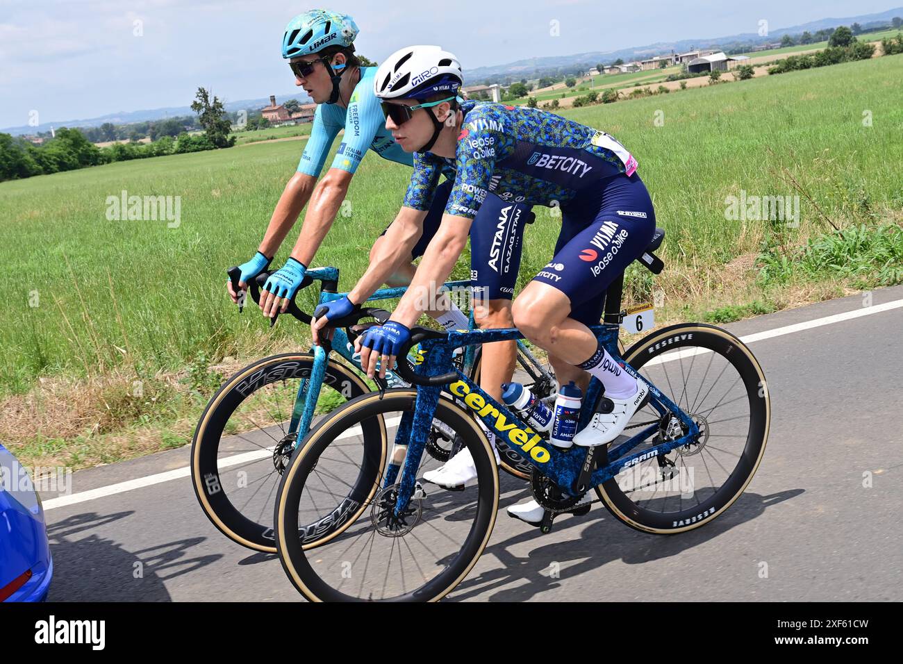Tour de France 2024 Stage 3 Piacenza to Turin. Bart Lemmen for team Visma Lease a Bike during ...
