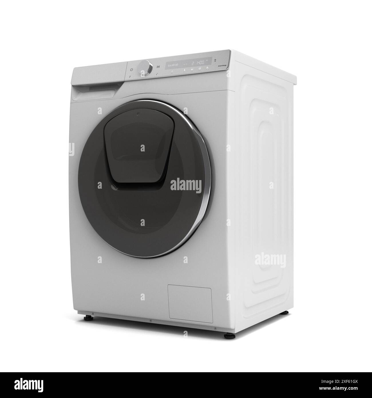 New modern Washing machine perspective left view 3D render on white ...