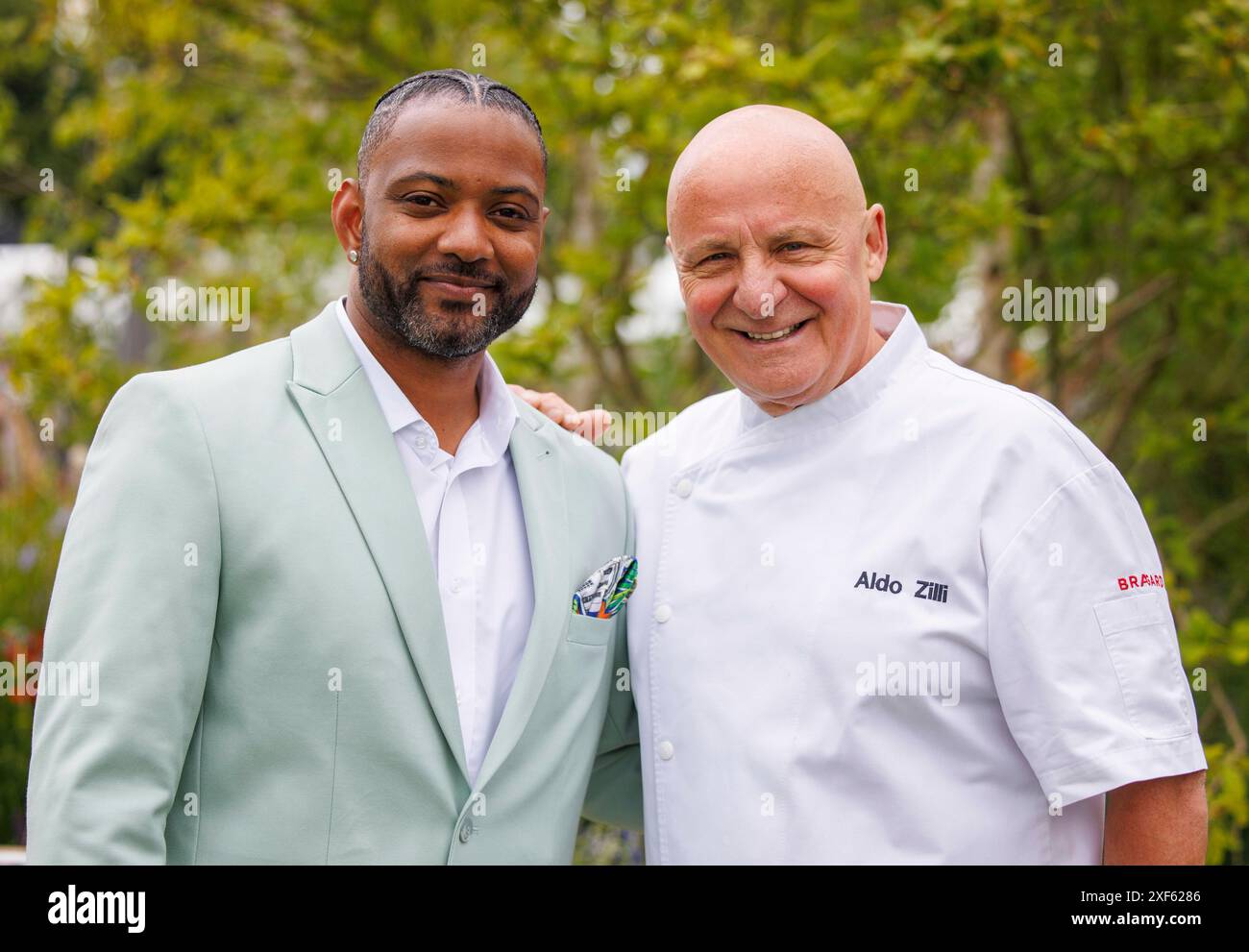 London, UK. 1st July, 2024. Aldo Zilli, Chef and Restauranteur with JB ...