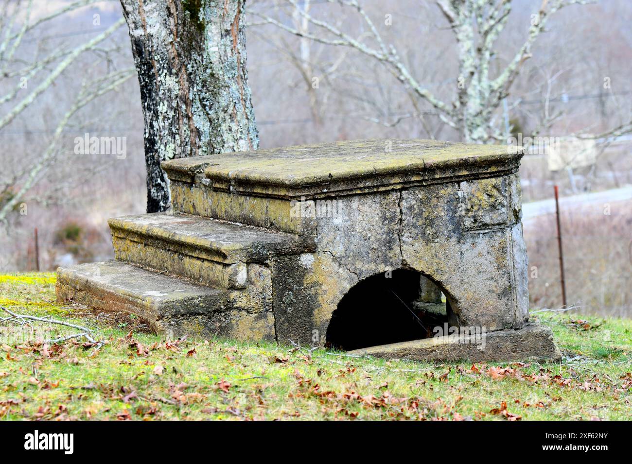 Conceptional image shows concrete steps. They are all that remain of ...