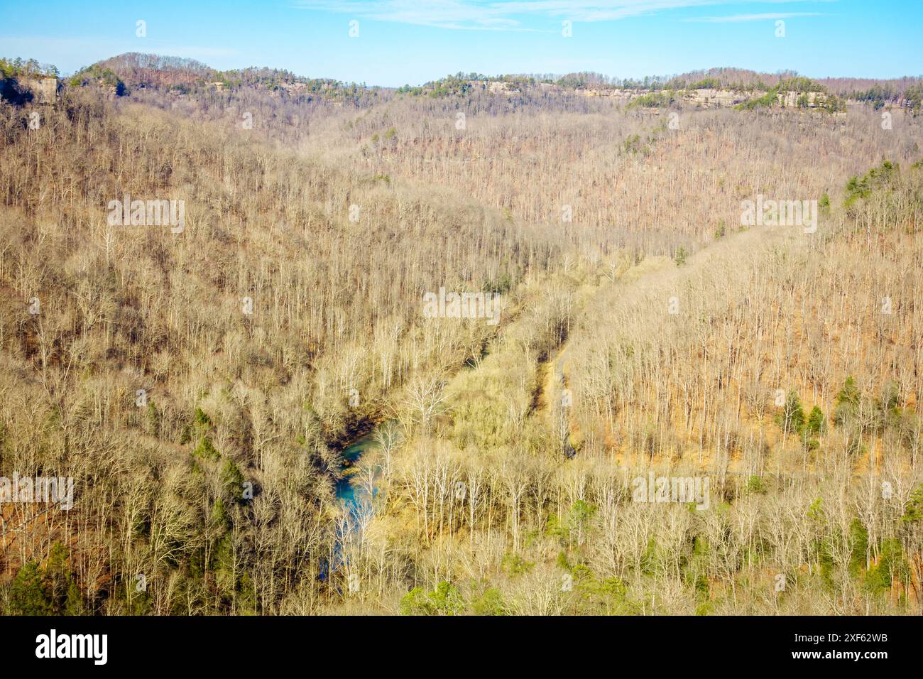 View of Red River and surroundings in Red River Gorge geological area ...