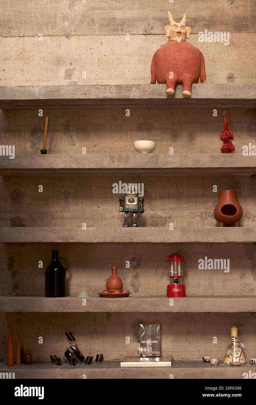 Concrete shelf with playful objects. Casa Alférez, n/a, Mexico ...