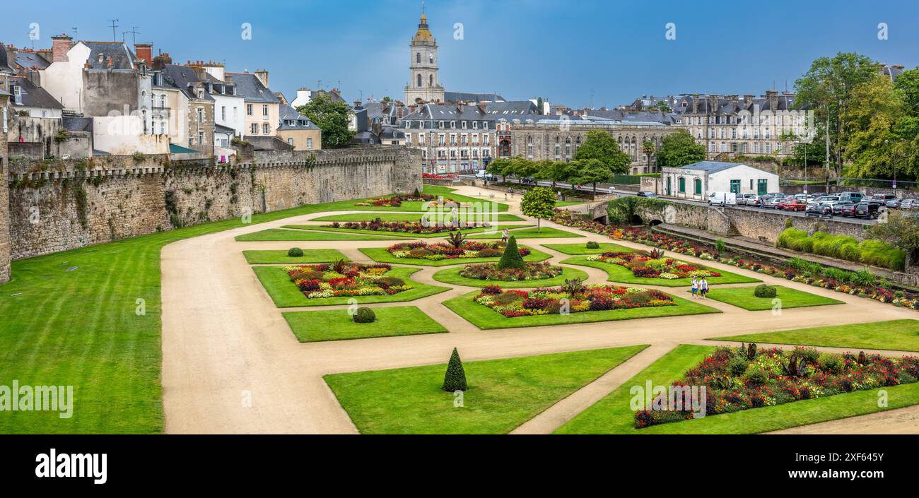 Beautifully landscaped gardens adjacent to historic city walls in ...