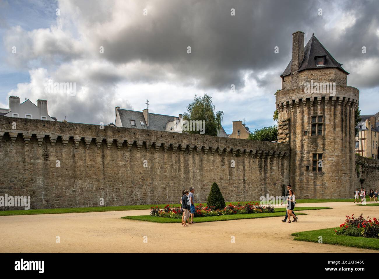 Tourists explore the historic walls and the iconic Constable Tower in ...