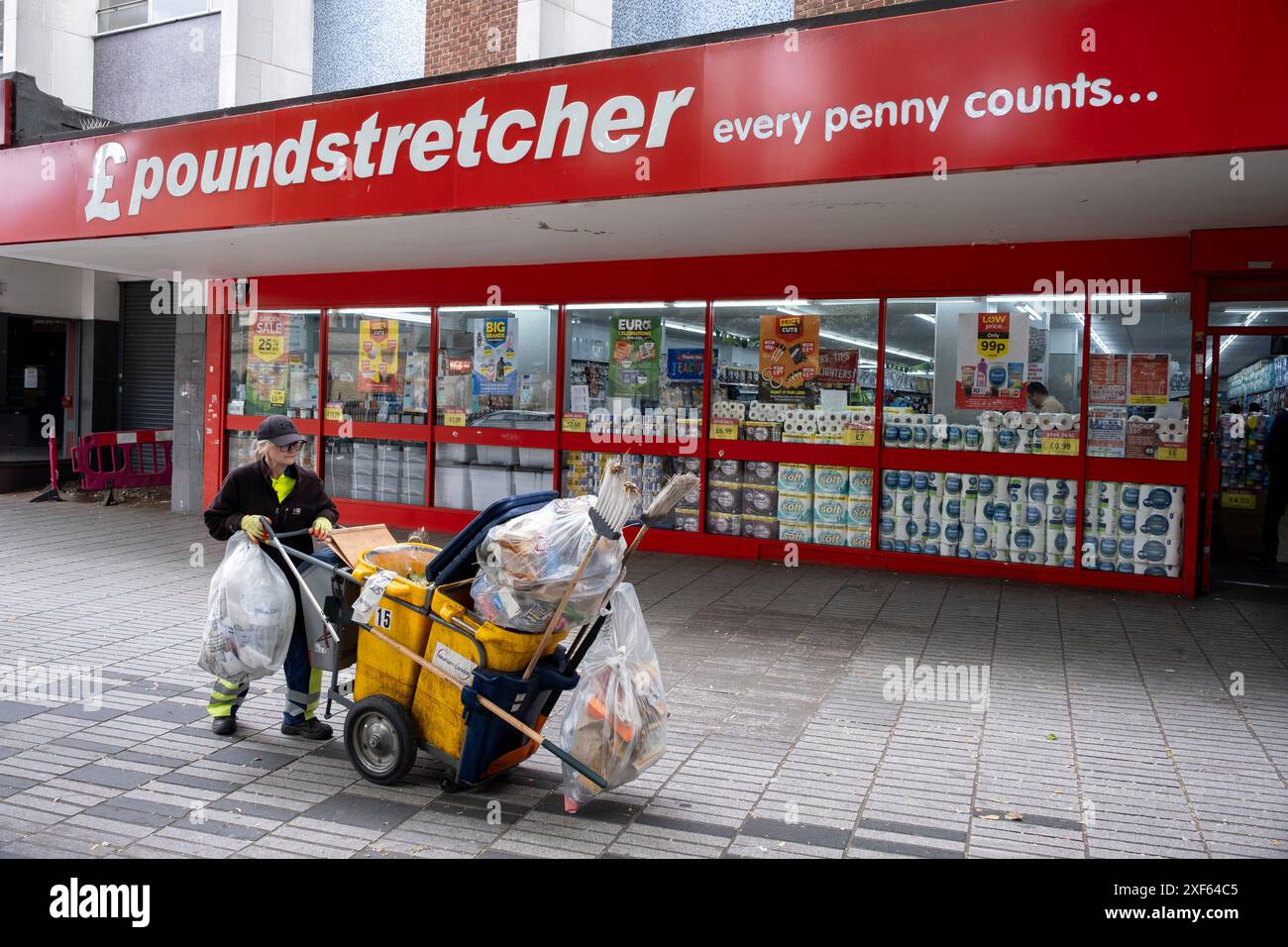 Shop front for Poundstretcher in Stratford City on 1st July 2024 in London, United Kingdom ...