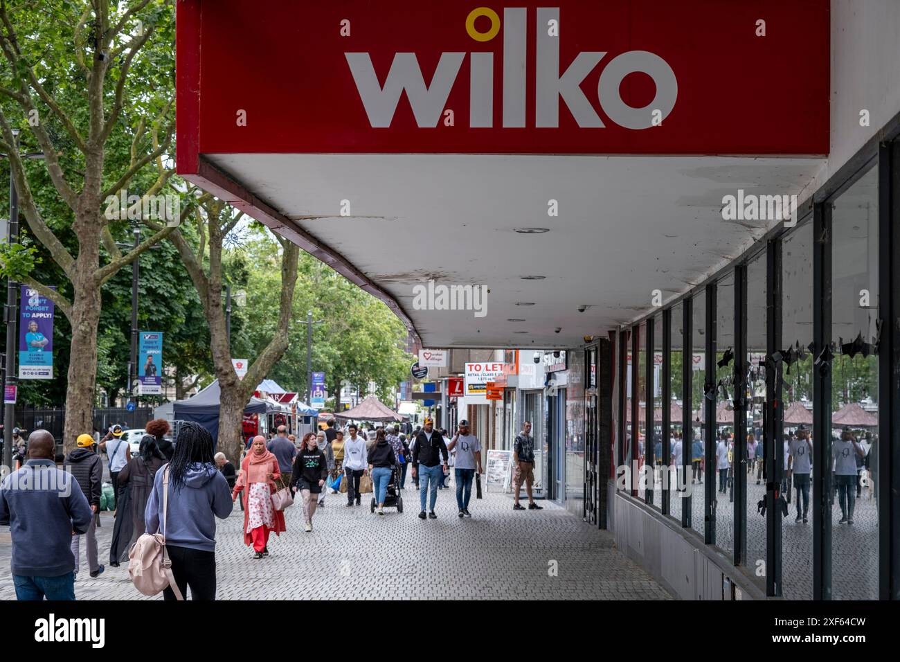 Closed down and empty retail space for the chain store Wilko, an ...