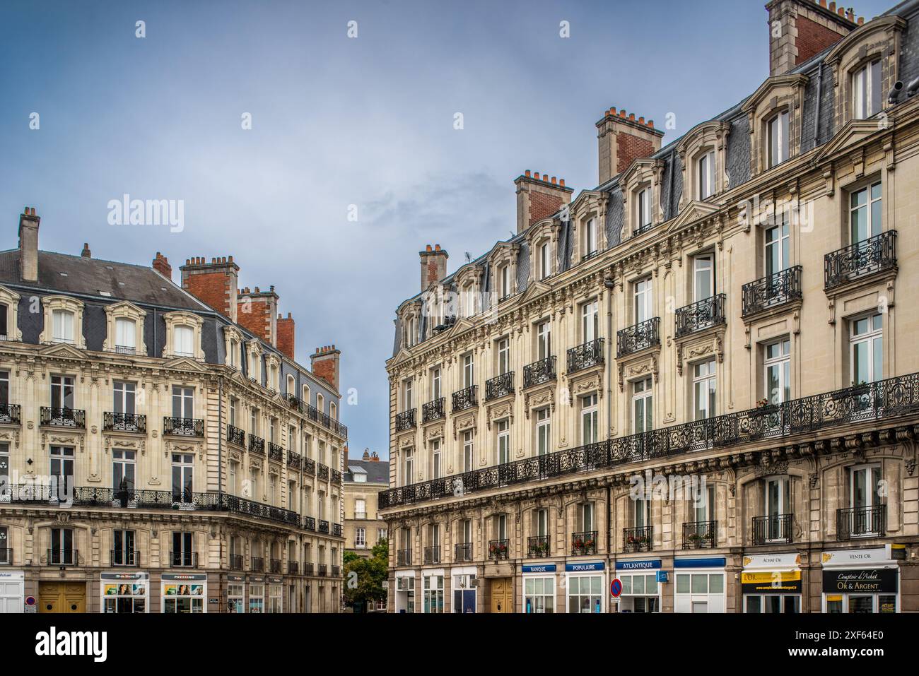 Elegant historic buildings in Saint Pierre Square, Nantes, France ...