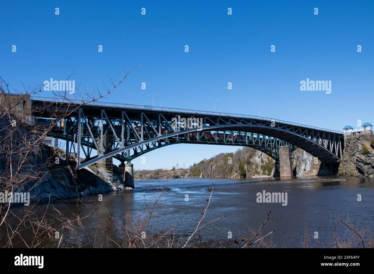 Reversing Falls Bridge from the lookout point in Saint John, New ...